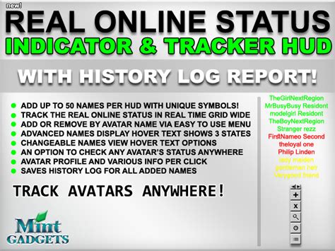 Second Life Marketplace Mint Online Status Indicator And Tracker Hud