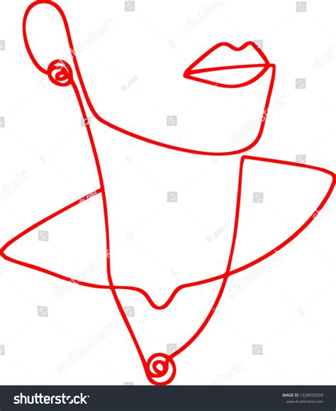 One Continuous Line Drawing Sexy Beauty Stock Vector Royalty Free