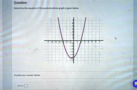 Solved Question Determine The Equation Of The Parabola Whose Graph Is