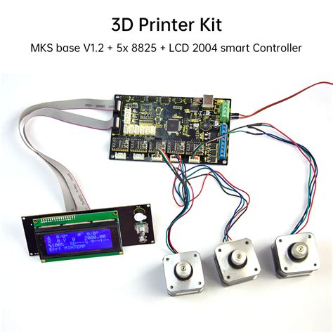 Keyestudio 3 D Printer Kit For Arduino MKS GEN V1 2 2004LCD Control 5x8825 Drive USB Adaptor