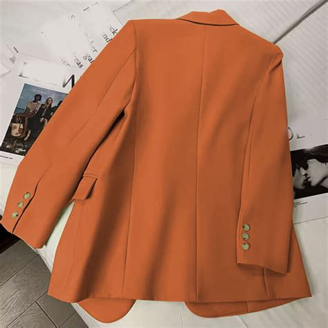 แจ็คเก็ตสีทึบธุรกิจหญิงน้ำหนักเบาไม่ซีดจางเสื้อโค้ทแฟชั่นลำลองหลวม