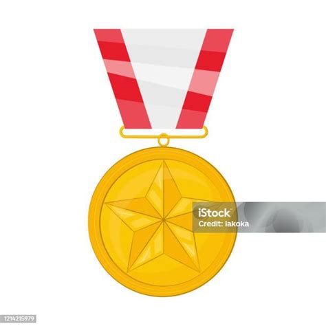 1위 레드 리본이 달린 금메달 스포츠 상 메달 우승자 배지 대회에서 승리 벡터 1위에 대한 스톡 벡터 아트 및 기타 이미지