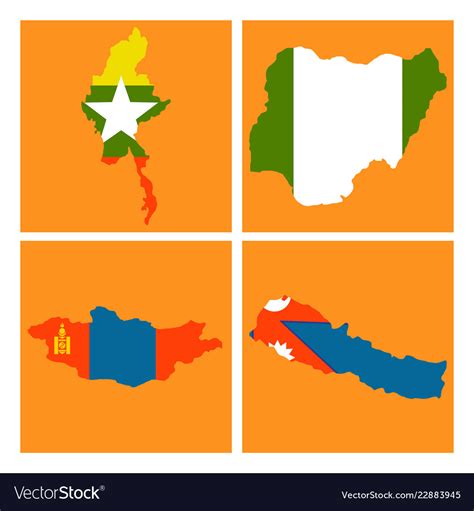 World Map Countries In Color On White Background Vector Image