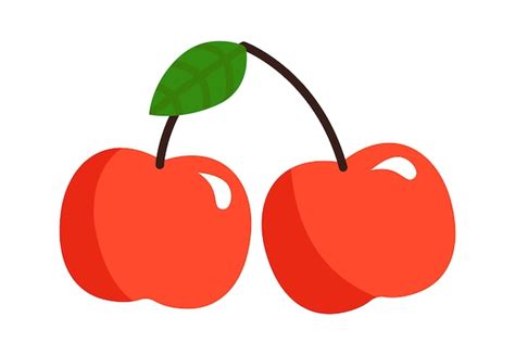 Ilustração Em Vetor De Comida Saudável De Frutas Cereja Vetor Premium