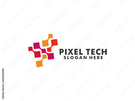 Pixel Technology Logo Designs Concept Vector Network Internet Logo Design Template Stock Vector