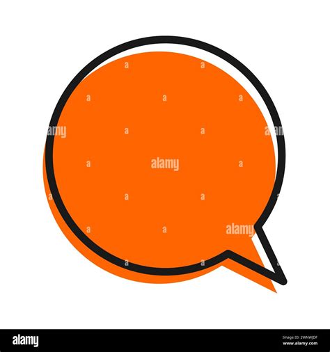 Orange Speech Bubble With Black Outline Frame Stock Vector Image And Art