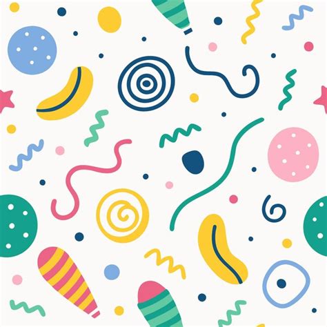 Colorful Abstract Shapes Seamless Pattern Premium Ai Generated Vector