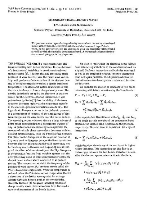Pdf Secondary Charge Density Waves Dokumentips