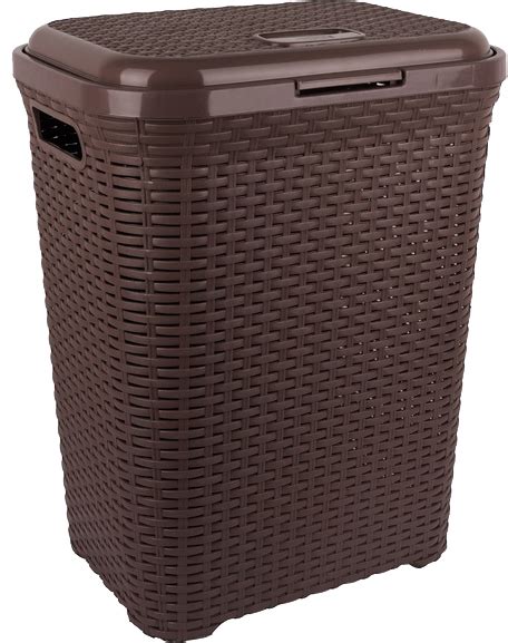 Кошик для білизни Violet House з кришкою 55 л 0726 Роттанг Latte с к