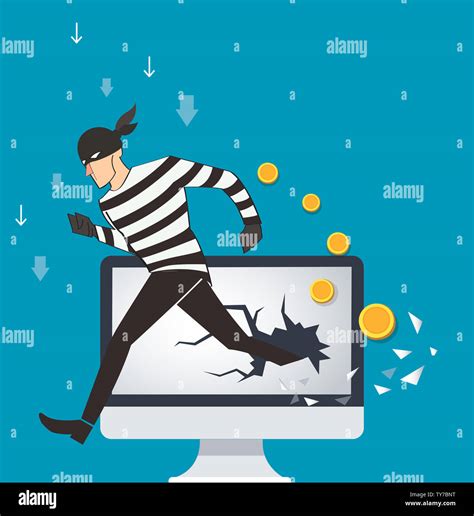 Business Concept Illustration Of A Hacker Binary Data And Network
