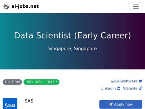 Hiring Data Scientist Early Career In Singapore Singapore Raimljobs