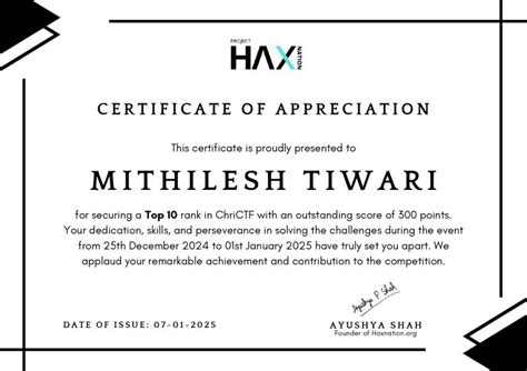 Mithilesh Tiwari On Linkedin Chrictf Cybersecurity Ctf Ethicalhacking Haxnation