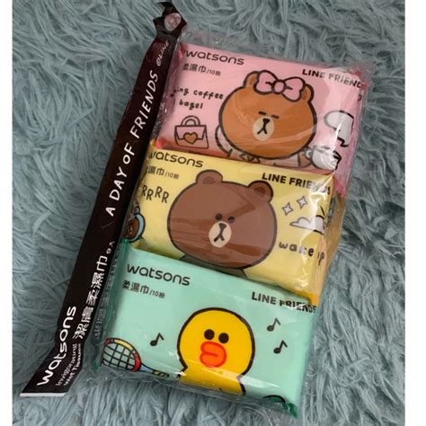 Watsons Invigorating Wet Tissuesline Friend柔湿巾 From Taiwan （9pcs
