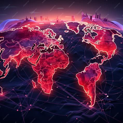 premium ai image world map with network connection