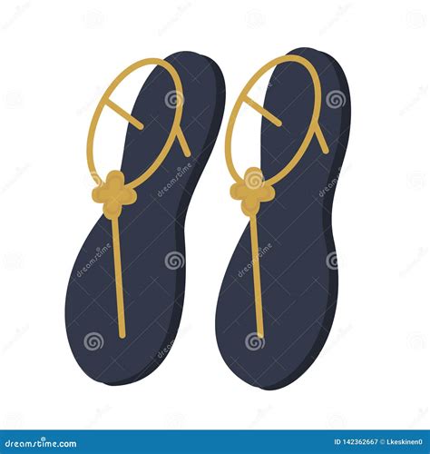 Women Summer Sandals Flat Illustration Stock Vector Illustration Of