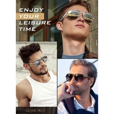 Lunettes De Soleil Homme Aviateur Premium Spring Hinges Retro Al Mg Polarisées Pilote Mos J