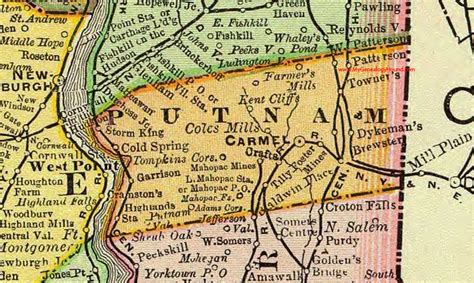 Putnam County New York 1897 Map By Rand Mcnally Carmel Ny