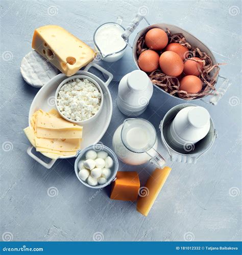 Different Types Of Dairy Products Stock Photo Image Of Life Glass 181012332