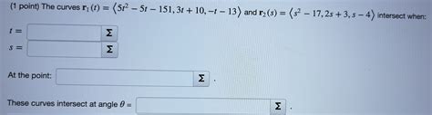 Solved 1 ﻿point ﻿the Curves