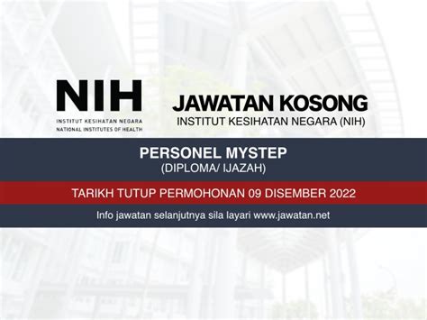 Jawatan Kosong Institut Kesihatan Negara Nih 2022