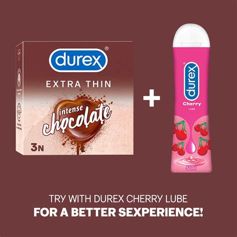 Durex Extra Thin Intense Chocolate Flavoured 3 Condoms 1 Pack Of 3