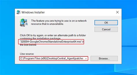 Patch Installation Failure Error 1612 ManageEngine
