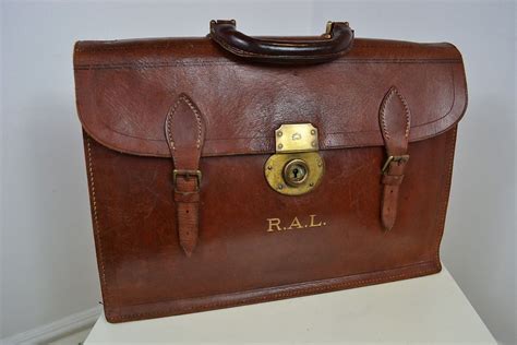VINTAGE 1940 S ENGLISH MADE BROWN LEATHER BRIEFCASE CASE ATTACHE