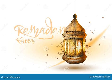 Ramadan Kareem Islamic Greeting Design Arabic Pattern Lantern And