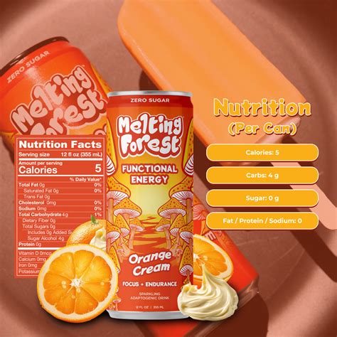 Orange Cream Mushroom Energy Drink Melting Forest