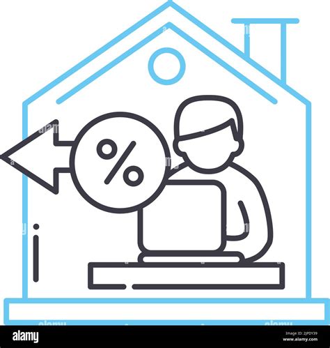 Home Office Tax Deduction Line Icon Outline Symbol Vector Illustration Concept Sign Stock