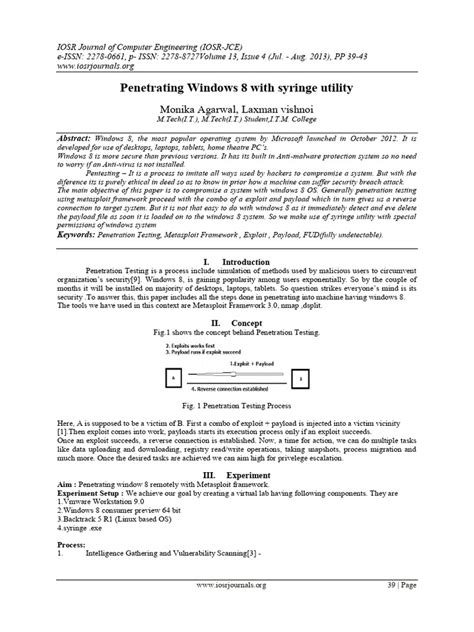 Penetrating Windows 8 With Syringe Utili Pdf Penetration Test Microsoft Windows