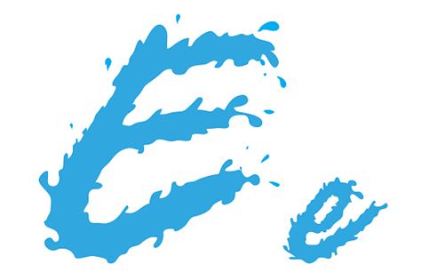 白い背景に青の大文字と小文字文字eが分離されました しぶきを上げるのベクターアート素材や画像を多数ご用意 しぶきを上げる アイデア