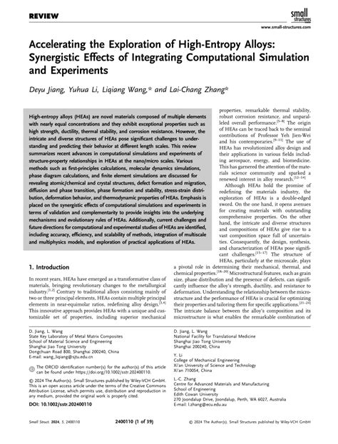 Pdf Accelerating The Exploration Of High‐entropy Alloys Synergistic