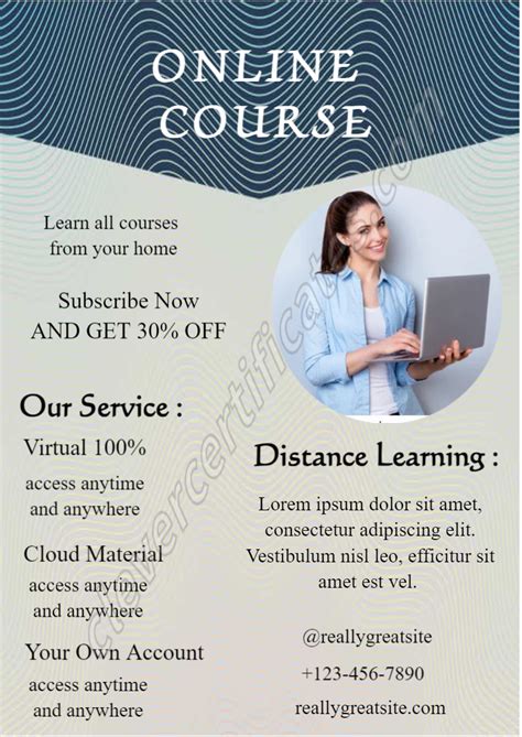 Editable Modern Online Course Flyer Editable Flyers Template Cleve