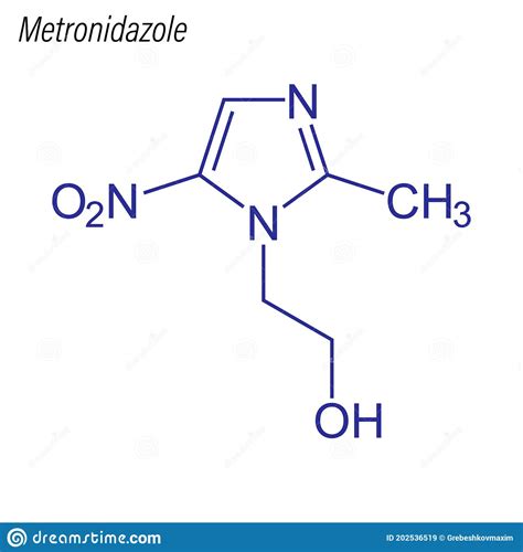 Metronidazole Molecule 3d Molecular Structure Ball And Stick Model