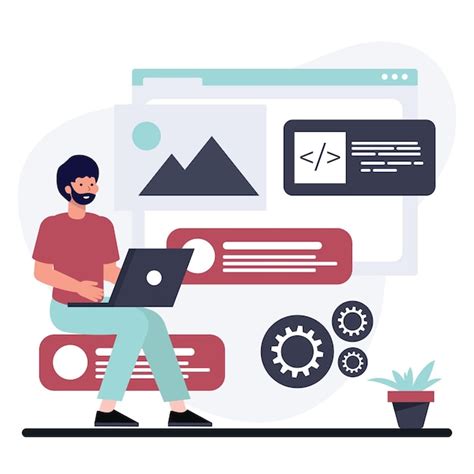 Premium Vector Online Managing Working People Concepts