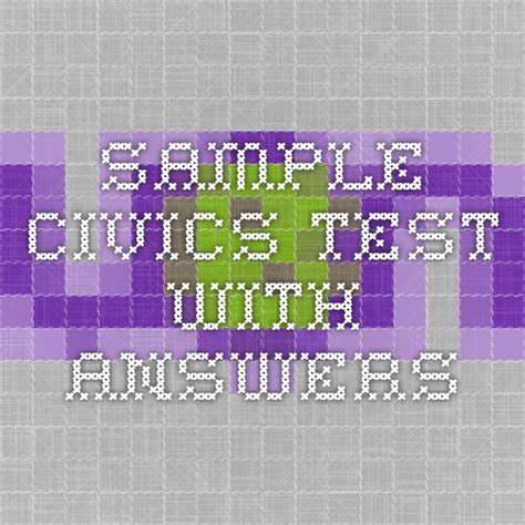 Sample Civics Test With Answers Civics Civics Education Teachers