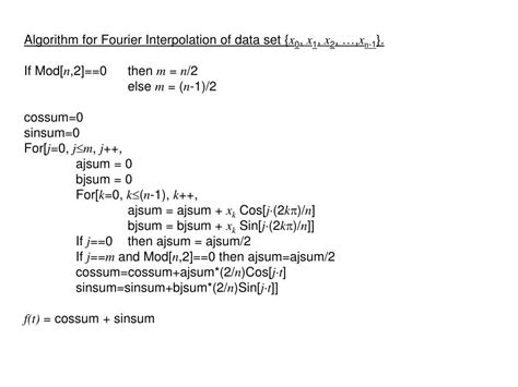 Ppt Fourier Interpolation Powerpoint Presentation Free Download Id690964