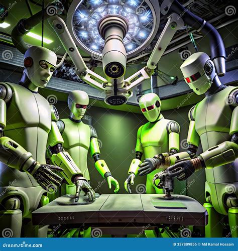 Robotic Surgeon A Futuristic Operating Room With Ai Powered Robotic Arms Royalty Free Stock