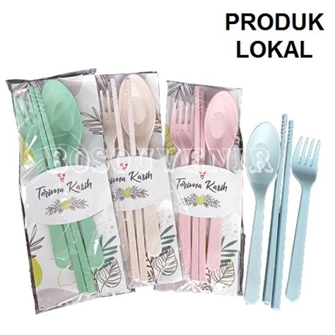 Jual S S46 SOUVENIR ALAT MAKAN LOKAL ALAS SHABY KEMASAN PLASTIK