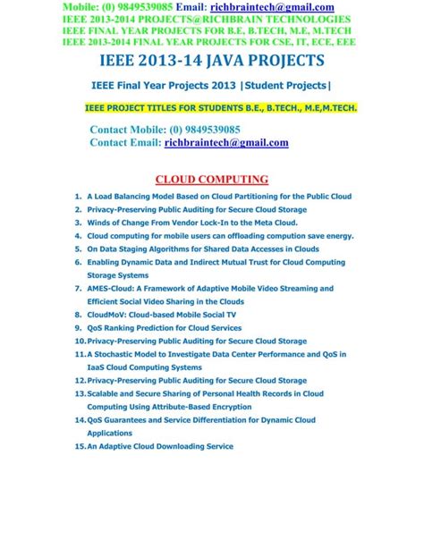 Ieee 2013 2014 Final Sem Be Btech Students For Cse It Java Project