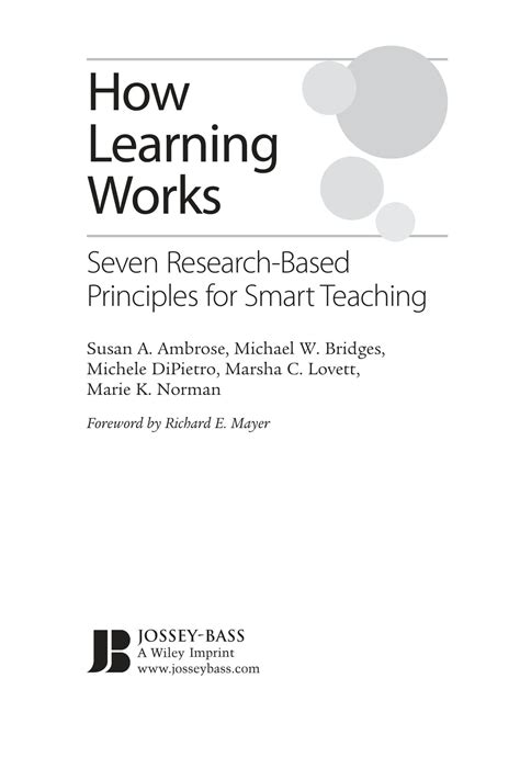 How Learning Works Seven Research Based Principles For Smart Teaching E Books Max