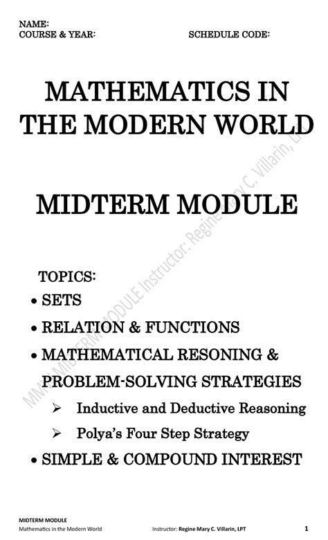 Math Midterm Module Intructor Villarin Midterm Module Name