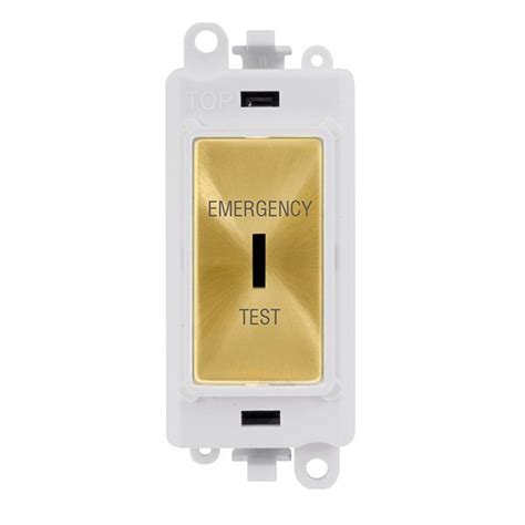Click Gridpro Satin Brass 20ax Double Pole Emergency Test Keyswitch