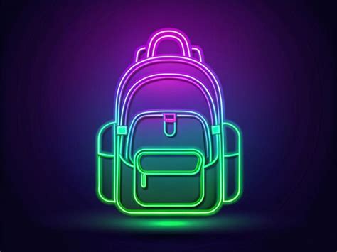 Backpack With Neon Lights On It Premium Ai Generated Image