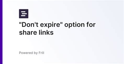Dont Expire Option For Share Links