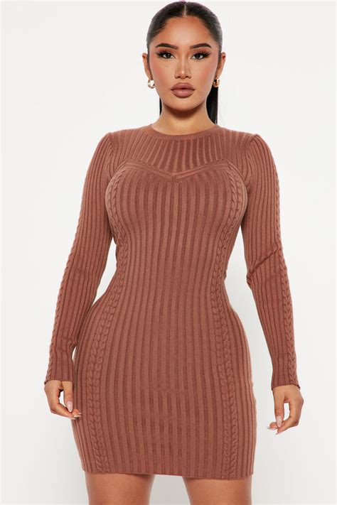 Cassie Sweater Midi Dress Tan Fashion Nova Dresses Fashion Nova