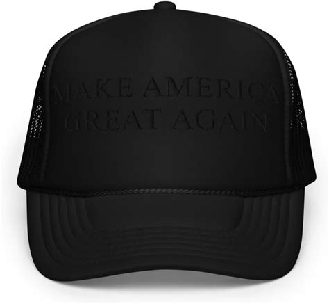 Black MAGA Hat Subtle Black On Black Embroidered Mesh Back Trucker