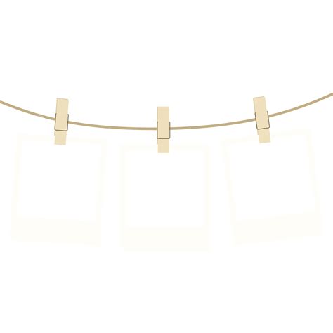 Set Of Polaroid Frames Hanging On A Rope Vector Polaroid Rope