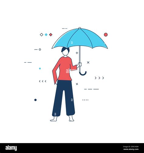 Cartoon Girl With Umbrella Stock Vector Images Alamy